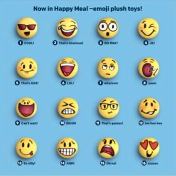 McDonald's | Toys | Mcdonalds Emoji Plush Toys Set 6 Xoxoxo 7 Whatever ...